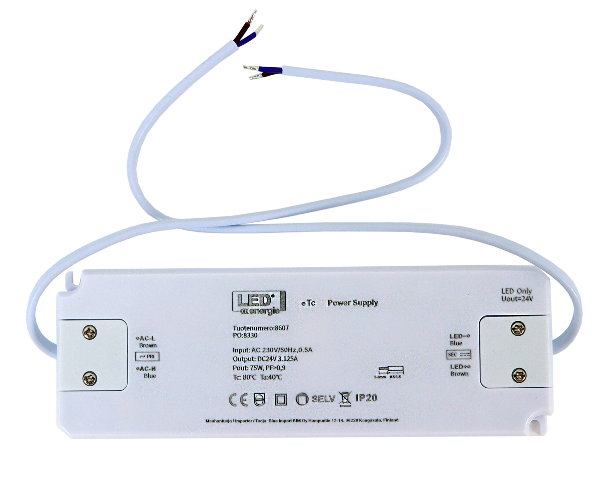 LED-muuntaja valonauhoille 24V 75W