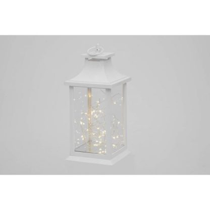 Lyhty koristevaloilla valkoinen 40LED 30 cm